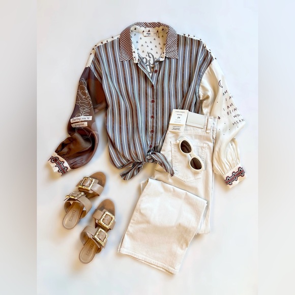 me 369 | Tops | Me 369sofia Tiefront Blouse Hello Gorgeous | Poshmark